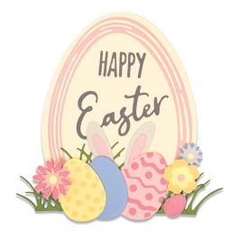 Fustella Sizzix Thinlits "Frasi pasquali e uova" - 664373